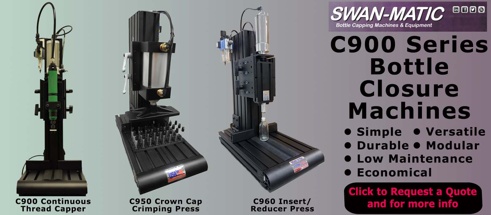 Bottle Capping Machines and Accessories – Swan-Matic